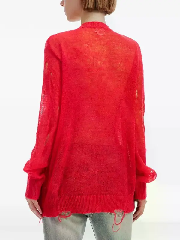 B+AB Distressed Semi-sheer Sweater