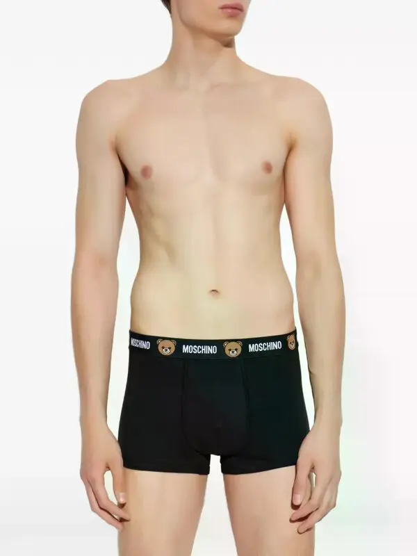 Moschino Logo-waistband Boxer Shorts - Black