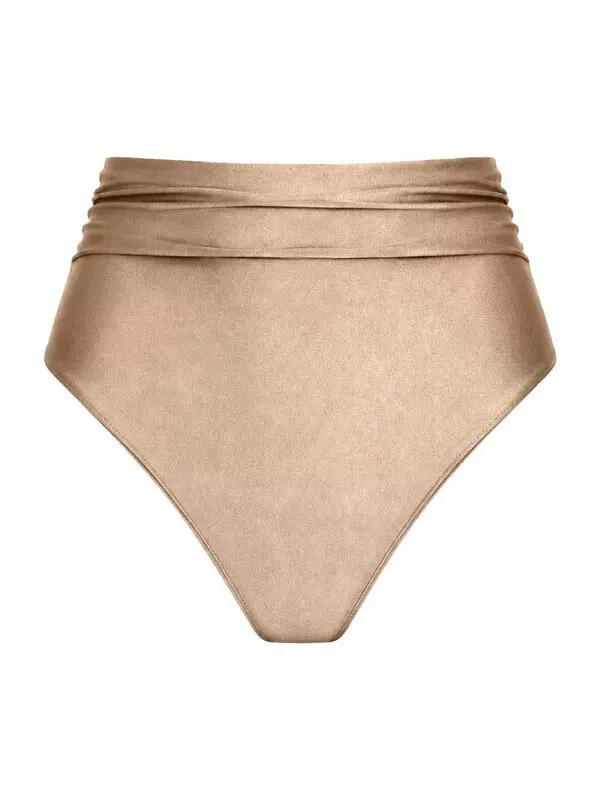 Simkhai Ruched High-waist Bikini Bottoms