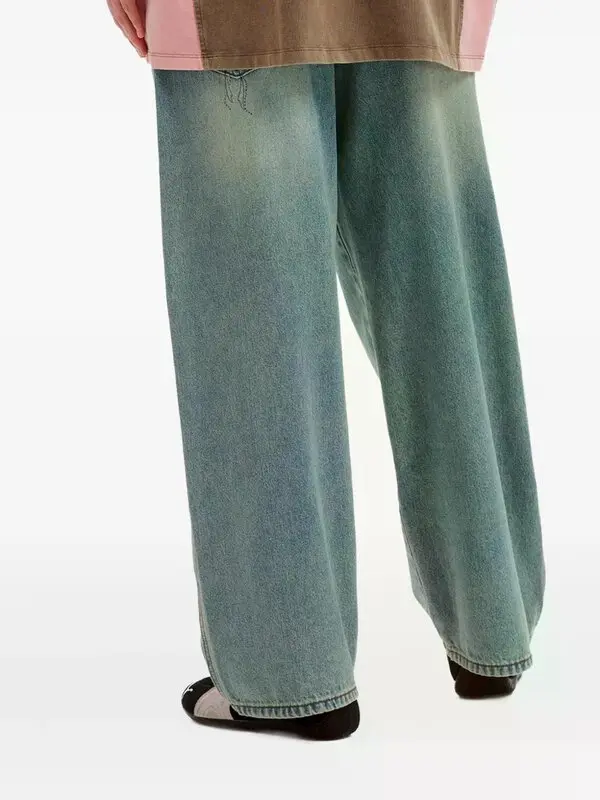 MINI CREAM Graphic-print Wide-leg Jeans