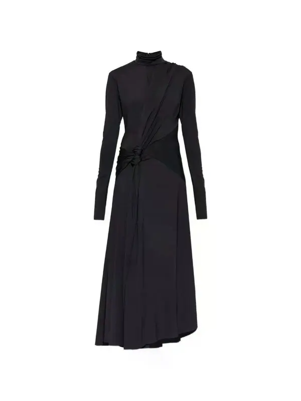 Victoria Beckham Asymmetrical Turtleneck Midi Dress