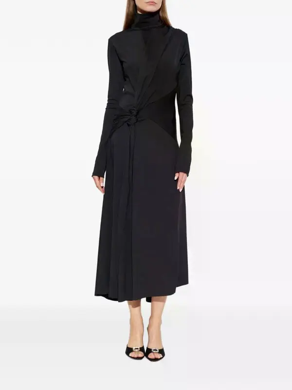 Victoria Beckham Asymmetrical Turtleneck Midi Dress