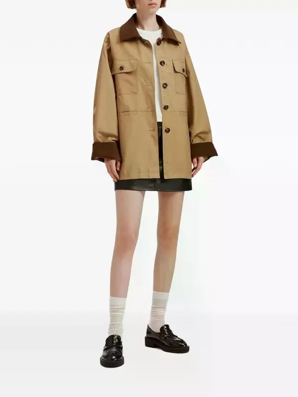 B+AB Corduroy-collar Patch-pocket Jacket - Brown
