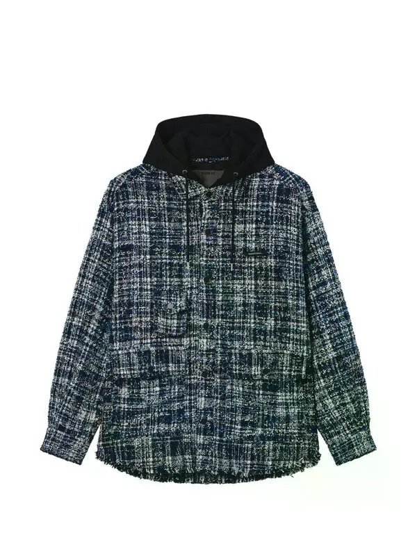 MUSIUM DIV. Tweed Check Drawstring Hooded Jacket