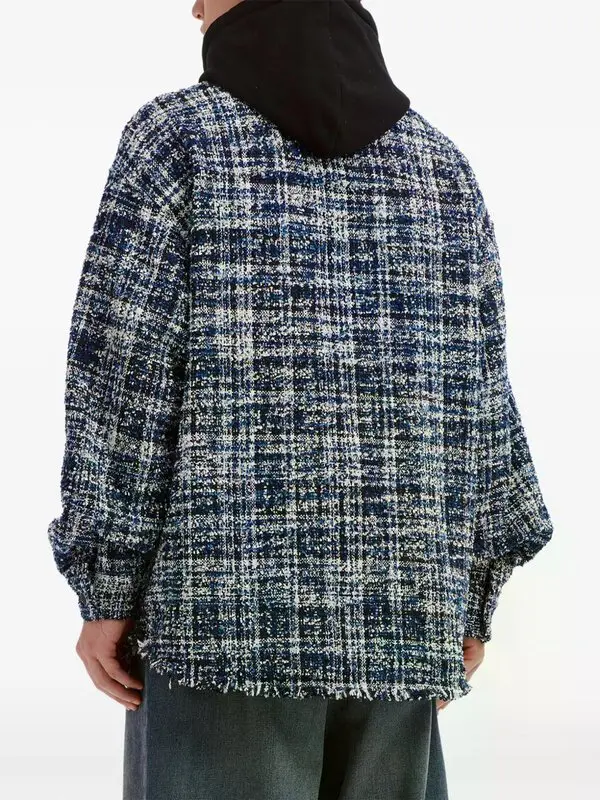 MUSIUM DIV. Tweed Check Drawstring Hooded Jacket