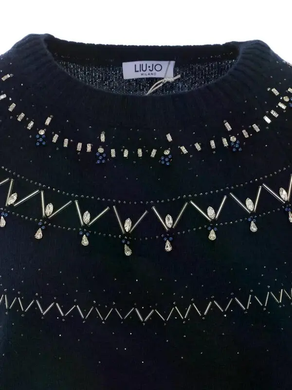Liu Jo Wool Sweater With Jewel-embroidery
