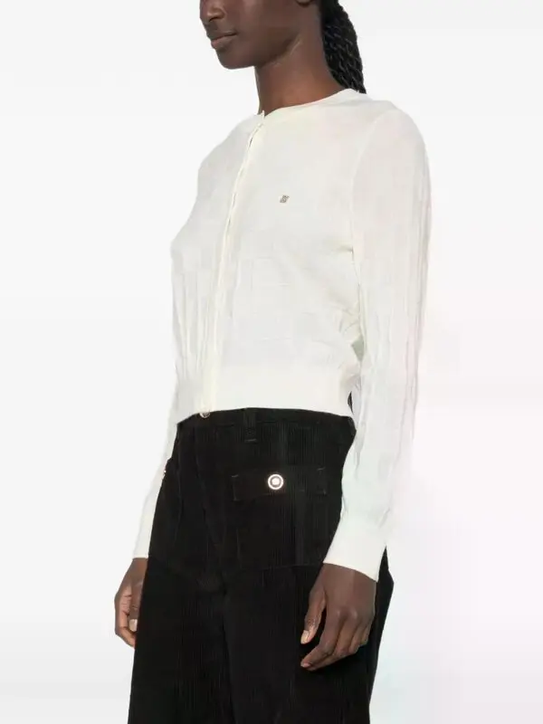 Sandro Check-pattern Round-neck Cardigan