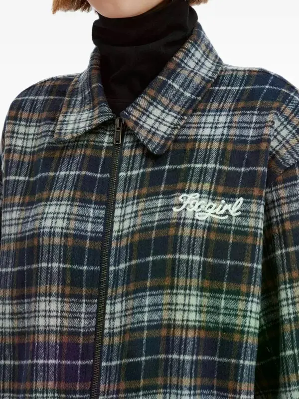 FINGERCROXX Zip-up Plaid Jacket