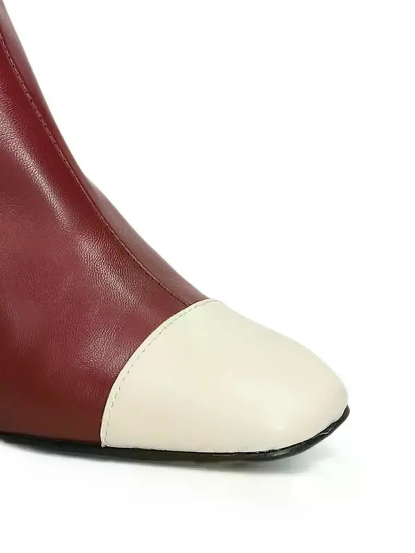 L'ARIANNA Two-tone Leather Ankle Boots