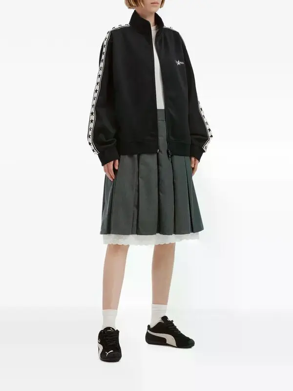 MINI CREAM Pleated Layered Skirt - Grey