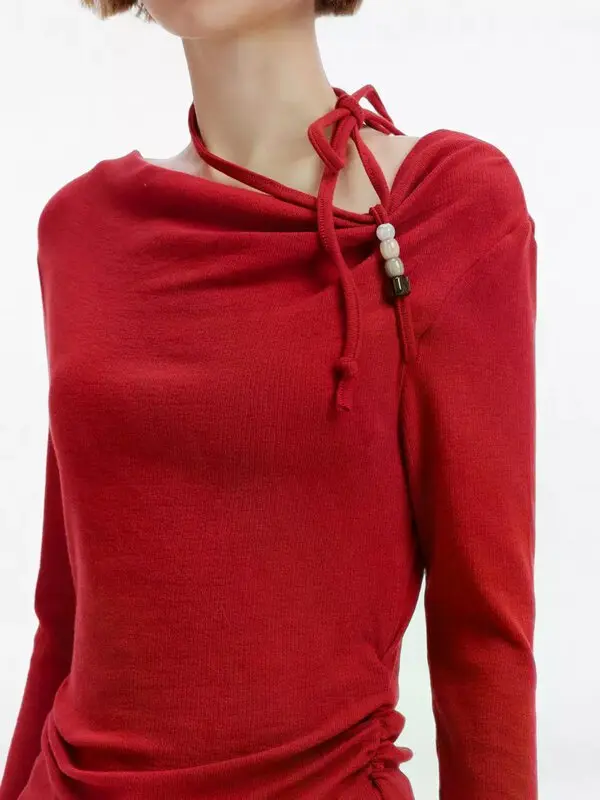 B+AB Bead-embellished Ruched Blouse