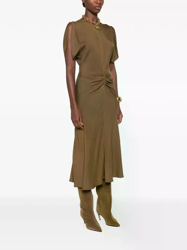 Victoria Beckham Bela Ruched Midi Dress