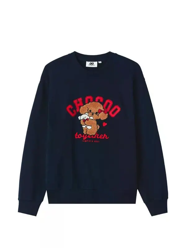 CHOCOOLATE Graphic Print Cotton Sweatshirt - Blue