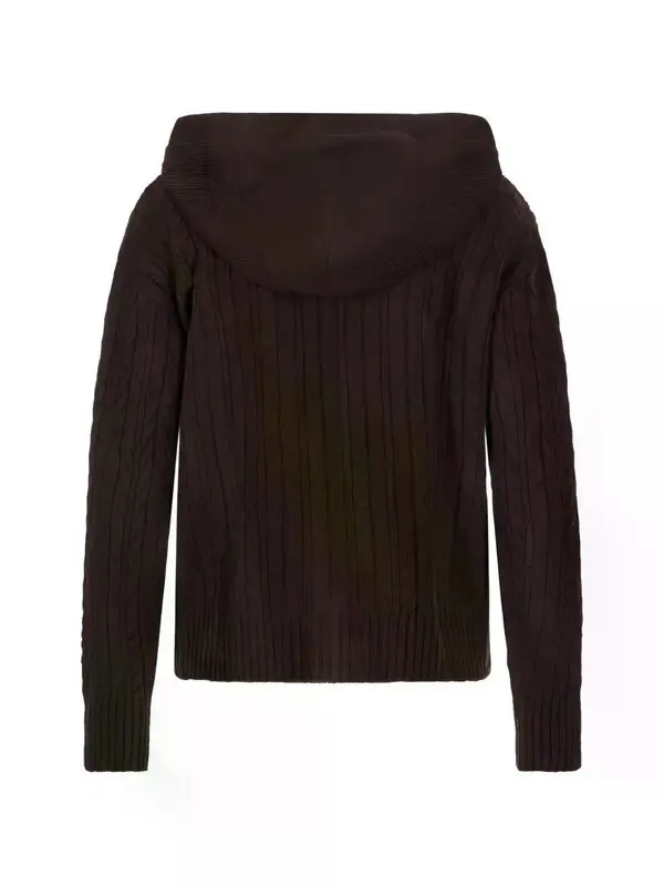Agnona Cable-knit Hoodie - Brown