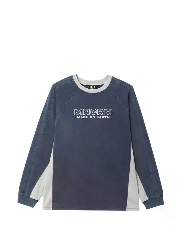 MINI CREAM Logo-print Panelled Sweater - Blue