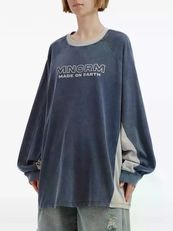 MINI CREAM Logo-print Panelled Sweater