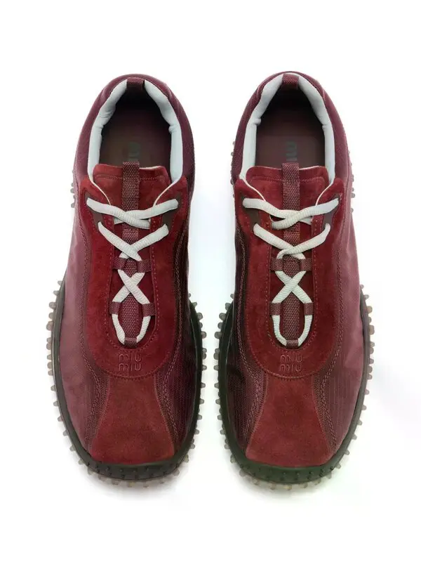 Miu Miu Bubble Technical Fabric And Suede Sneakers