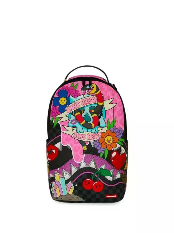 SPRAYGROUND Can't Break This Heart Graphic-print Checkered Backpack - Multicolour