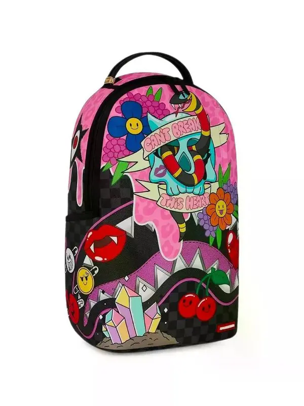 SPRAYGROUND Can't Break This Heart Graphic-print Checkered Backpack