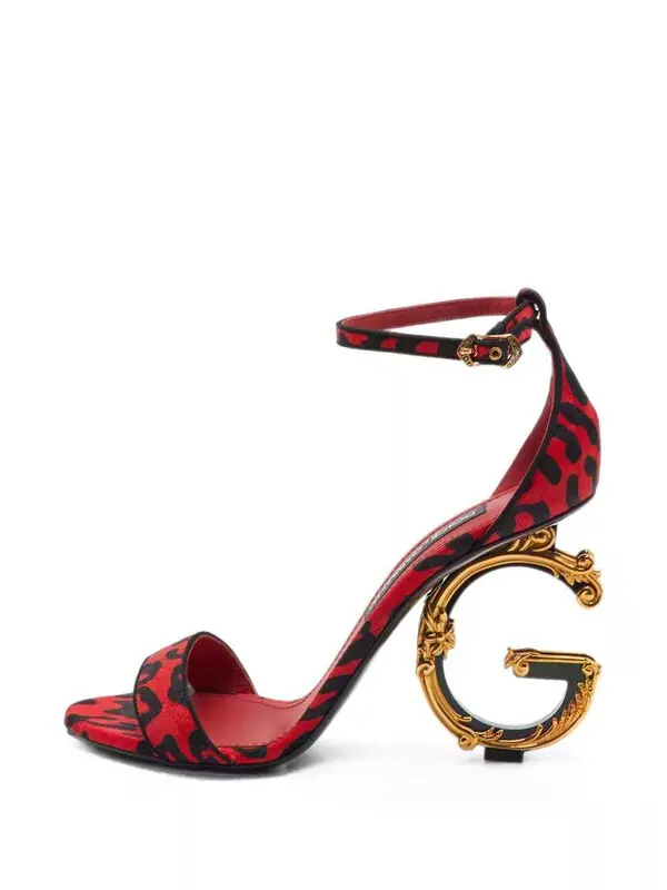 Dolce & Gabbana Keira Leopard-print Sandals - Red