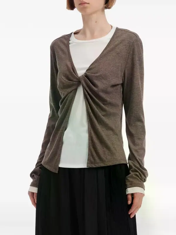 TOUT A COUP Twist-detail Layered Top - Brown