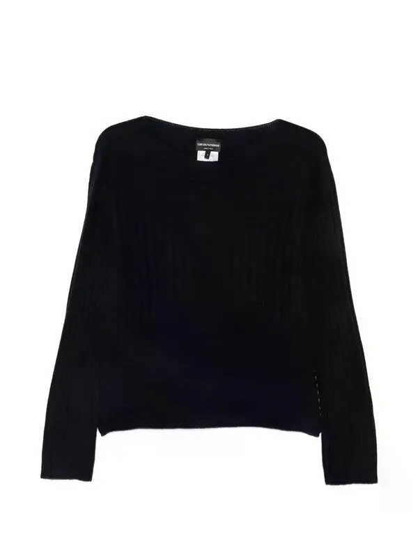 Emporio Armani Ribbed Knit Boat-neck Sweater