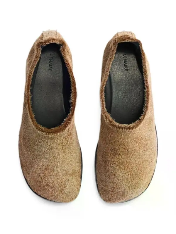 LEMAIRE Glove Slip-ons In Pony-style Leather - Brown