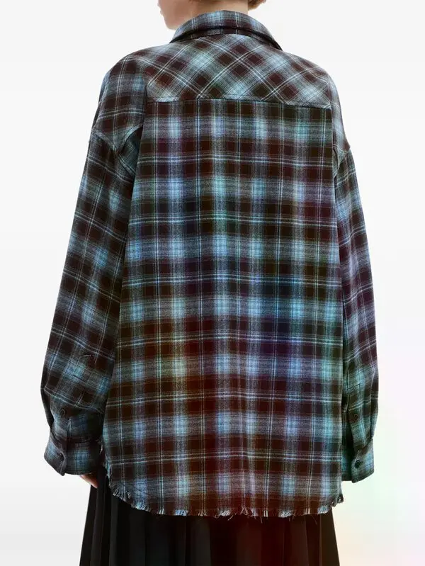 TOUT A COUP Plaid Frayed-edge Shirt