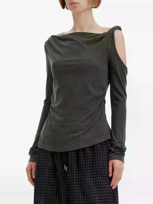 B+AB Cold-shoulder Ruched Blouse