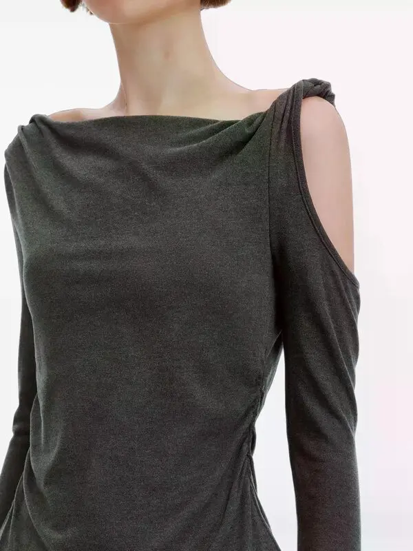 B+AB Cold-shoulder Ruched Blouse