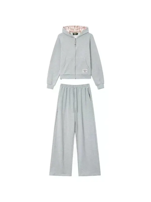 MINI CREAM Charm-detail Hoodie And Track Pants Set - Grey