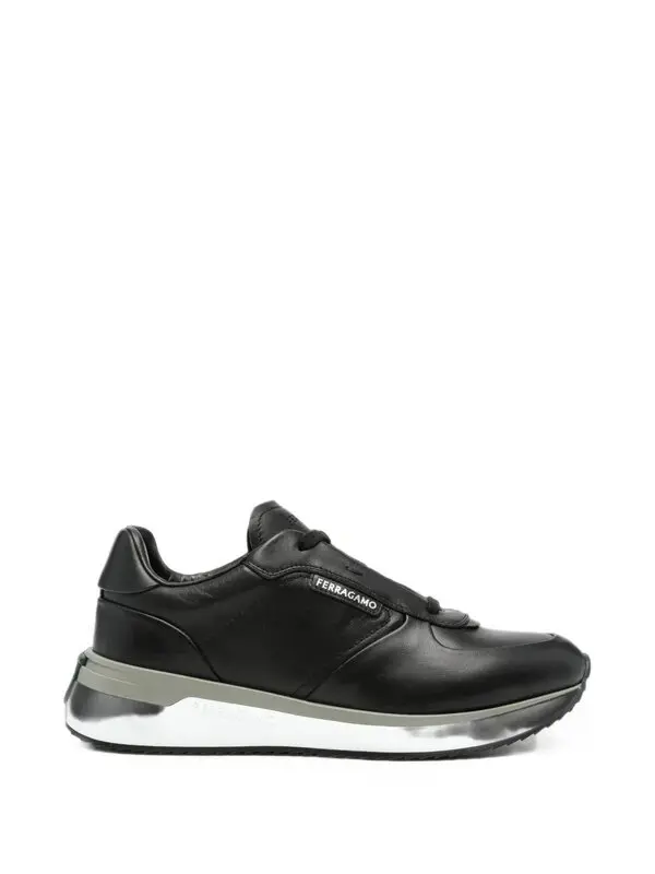 FERRAGAMO Gancini Logo-plaque Sneakers - Black
