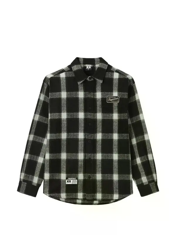 FINGERCROXX Check-print Logo-patch Shirt