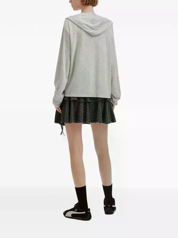 MINI CREAM Pleated-skirt And Hoodie Set