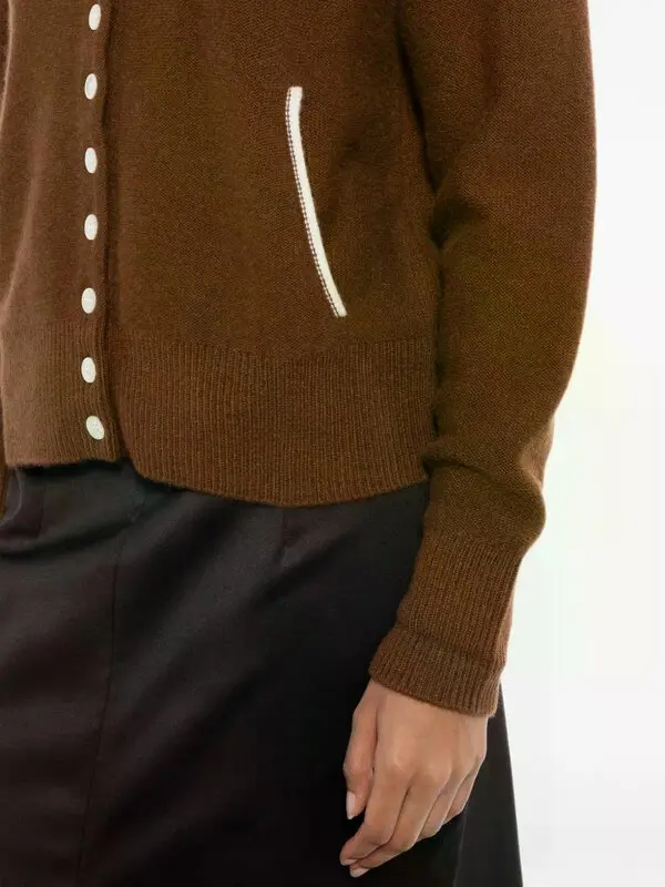 CUDDLEUP Contrast-trim Front-button Cardigan