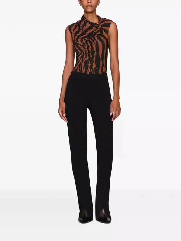ET OCHS Emilio Zebra-print Ruched Bodie - Black