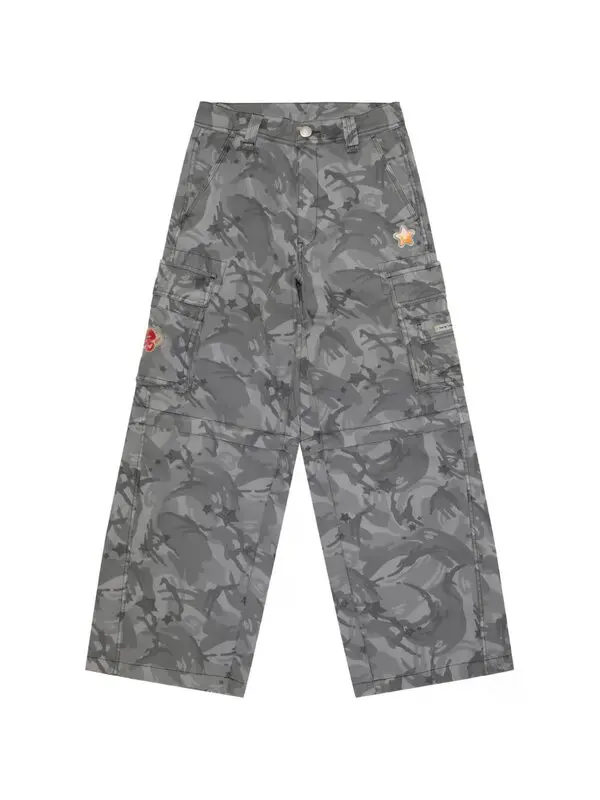 AAPE BY *A BATHING APE Camouflage-print Zip-off Cargo Pants - Grey
