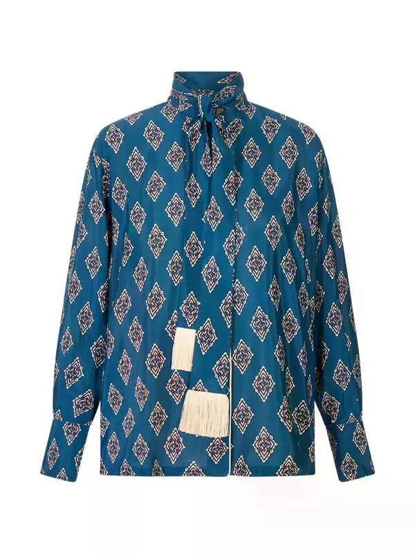 F.R.S FOR RESTLESS SLEEPERS Tethis Tie-detail Blouse - Blue
