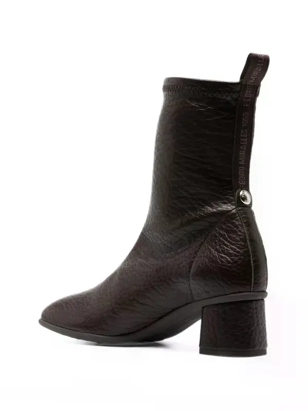 PEDRO MIRALLES Grained Leather Ankle Boots