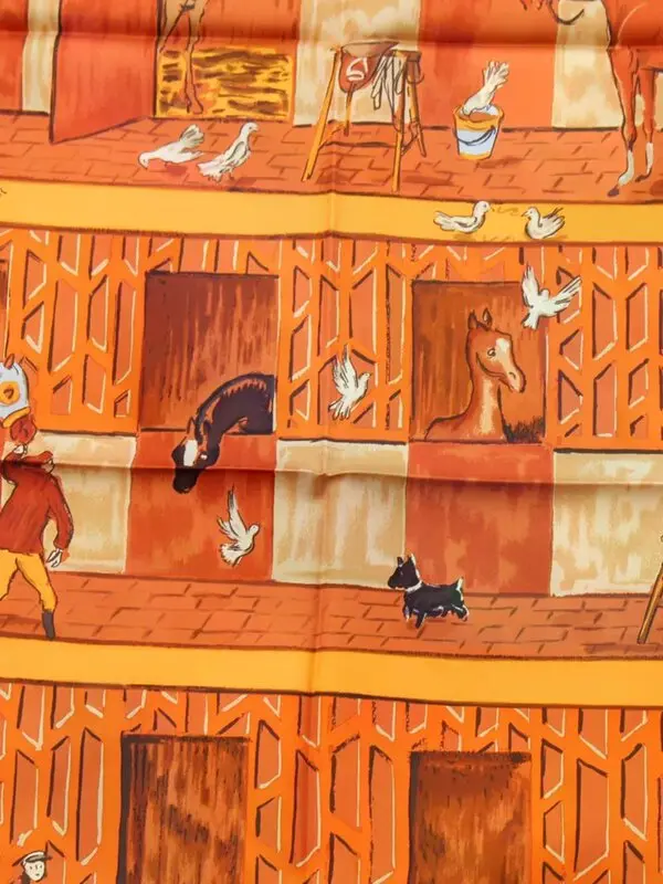 Hermès 1999-2007 Les Boxes Silk Scarf 90 Scarves