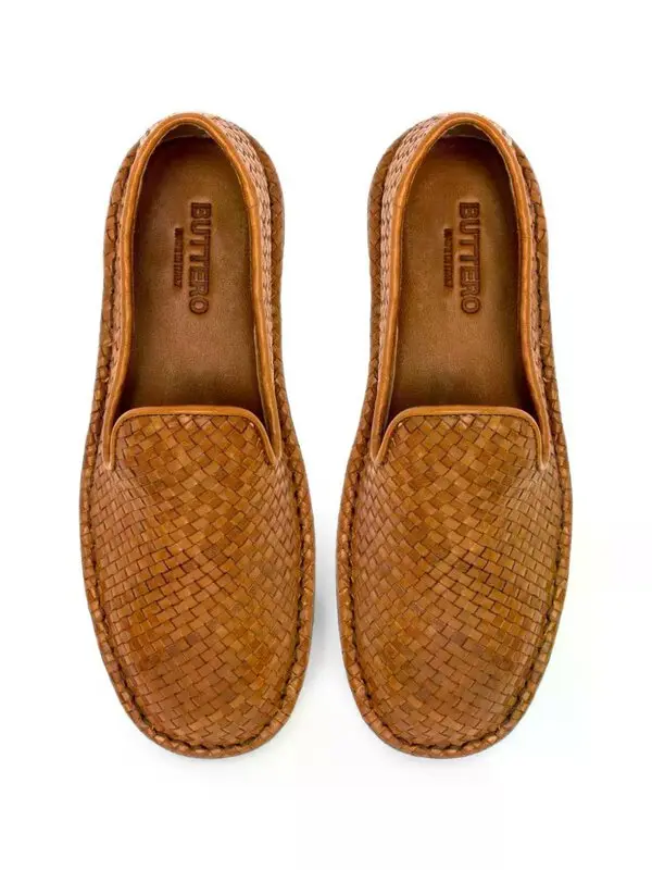BUTTERO® Ercole Woven Leather Loafers