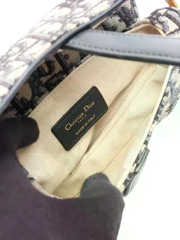 Dior 2000-2018 Mini Oblique Canvas Saddle Bag Satchel