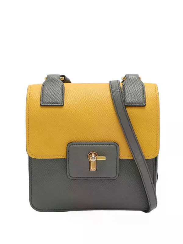 Prada Saffiano Turn-lock Mini Bag - Grey