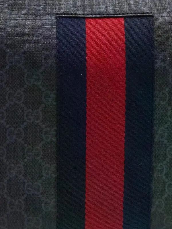 Gucci Gg Supreme Web Zip Clutch Bag