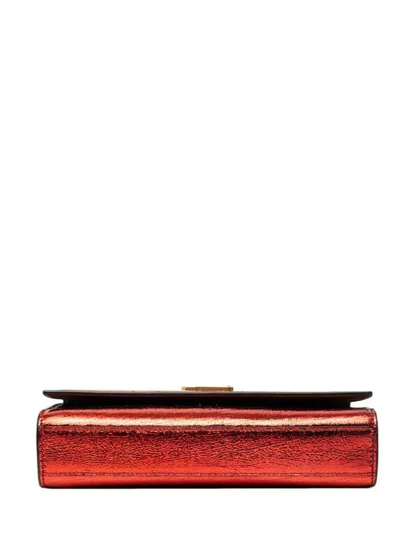 Saint Laurent 2018 Small Metallic Calfskin Monogram Kate Crossbody Bag - Red