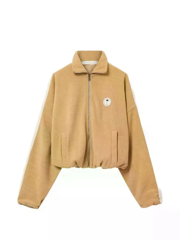 Palm Angels Chenille Stripe-detail Track Jacket - Neutrals