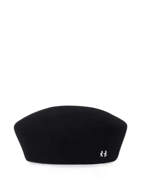 Ruslan Baginskiy Logo-embroidered Wool Beret - Black