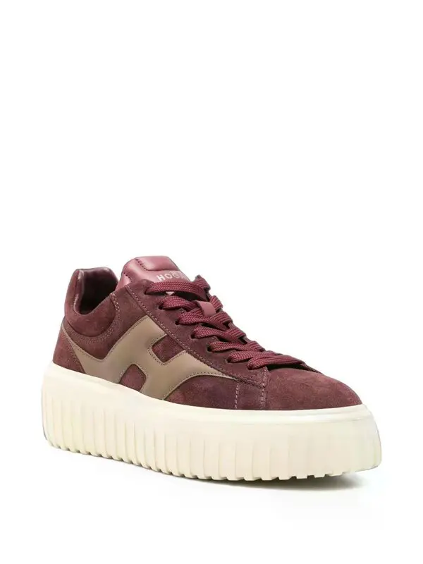Hogan H-stripes Suede Platform Sneakers - Red