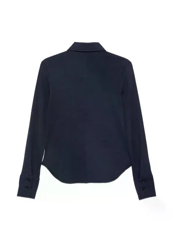 Closed Logo-embroidered Curved-hem Shirt