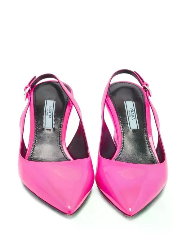 Prada Geometric Block-heel Slingback Pumps